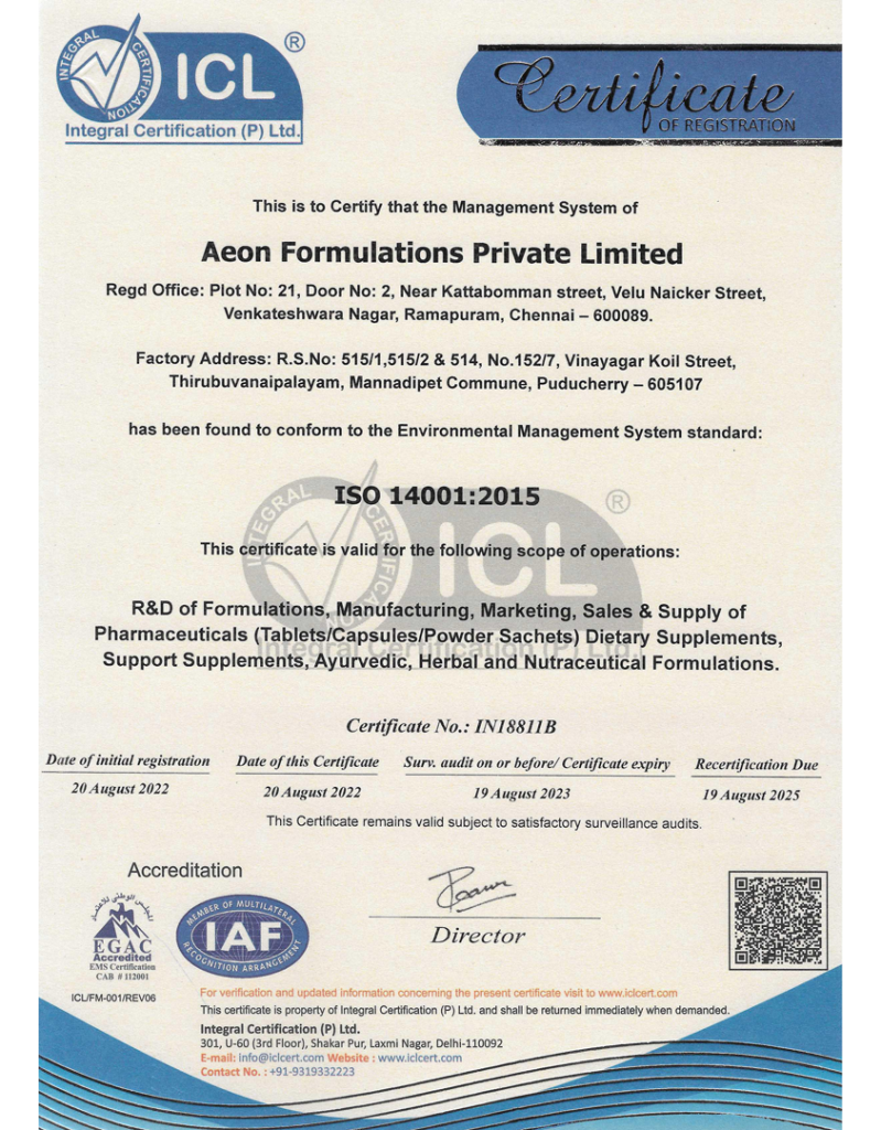 Aeon Formulations – Science to Wellness